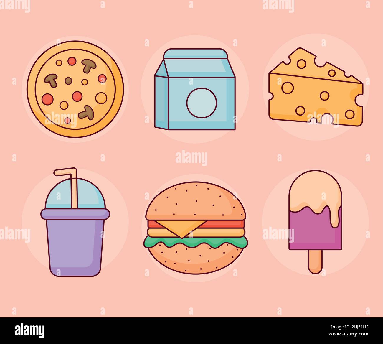 six food items Stock Vector Image & Art - Alamy