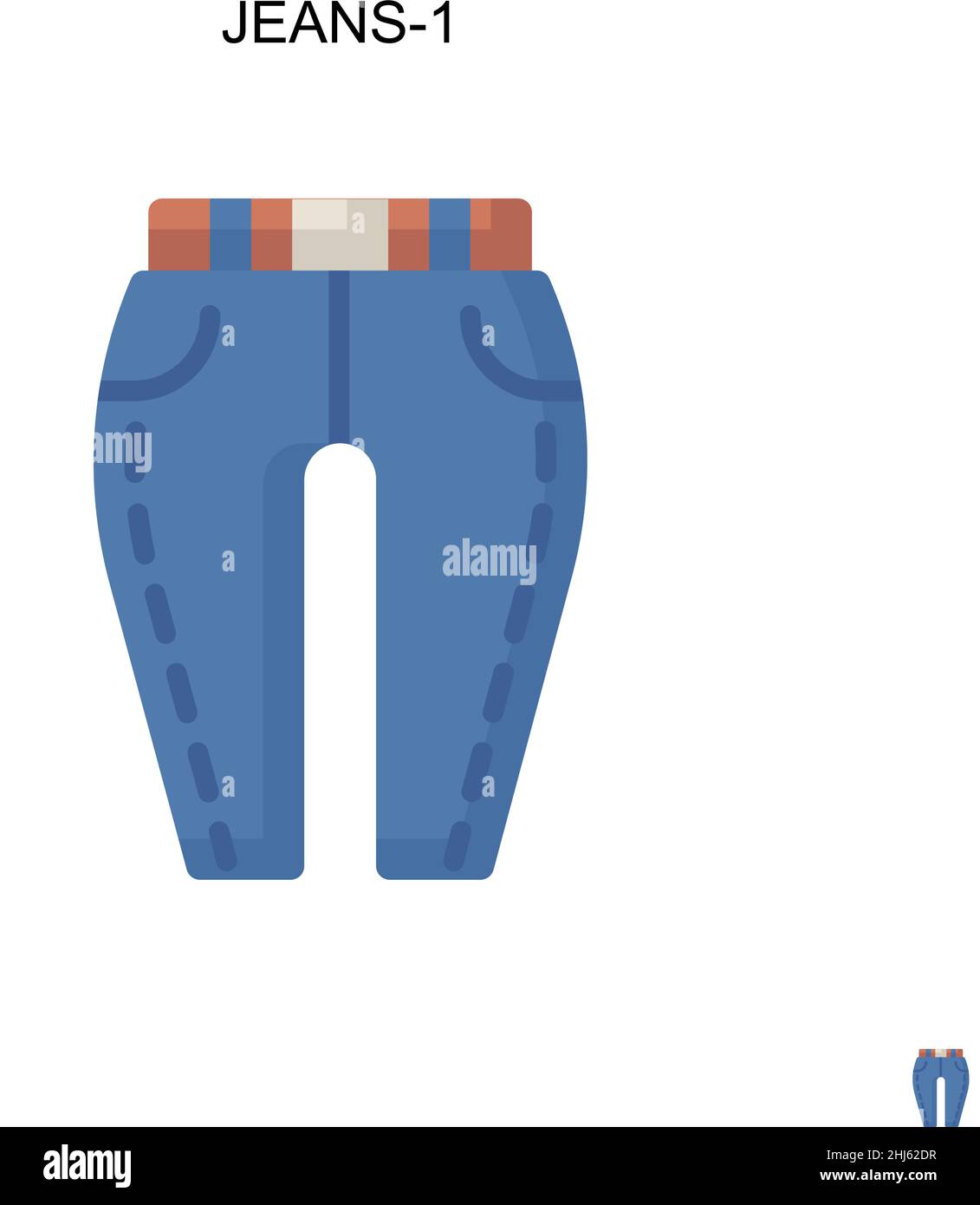 Jeans-1 Simple vector icon. Illustration symbol design template for web ...