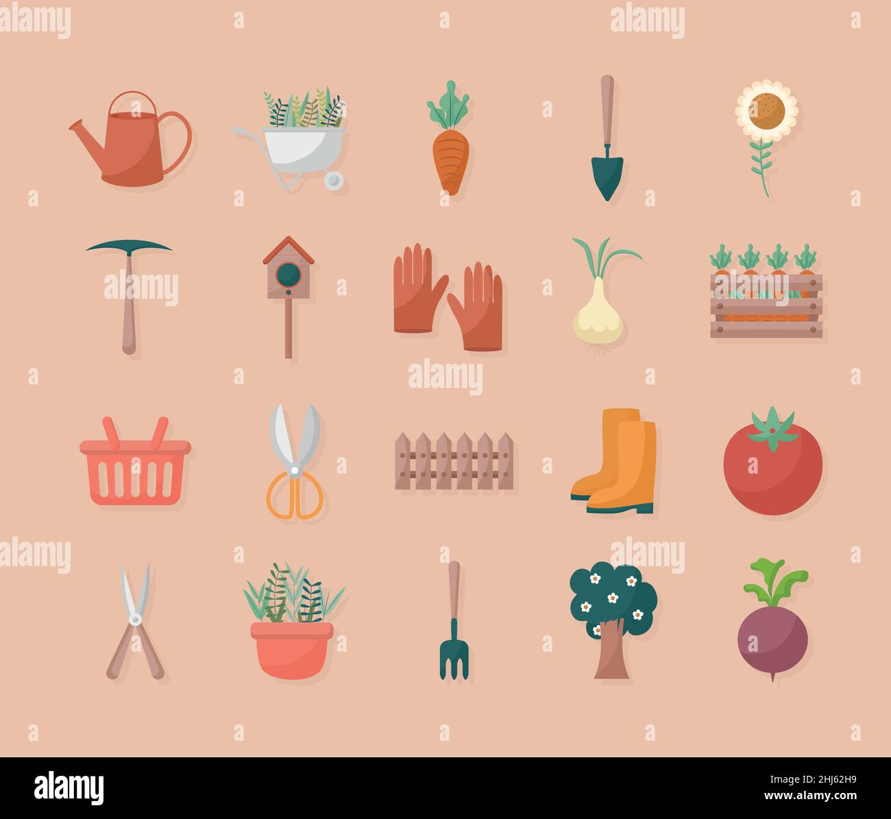 Sunflower in tomato garden Stock Vector Images - Alamy