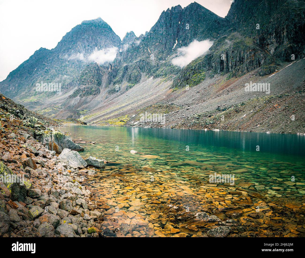 landscape with mountains and mountain lake Kodar Russia Stock Photo - Alamy