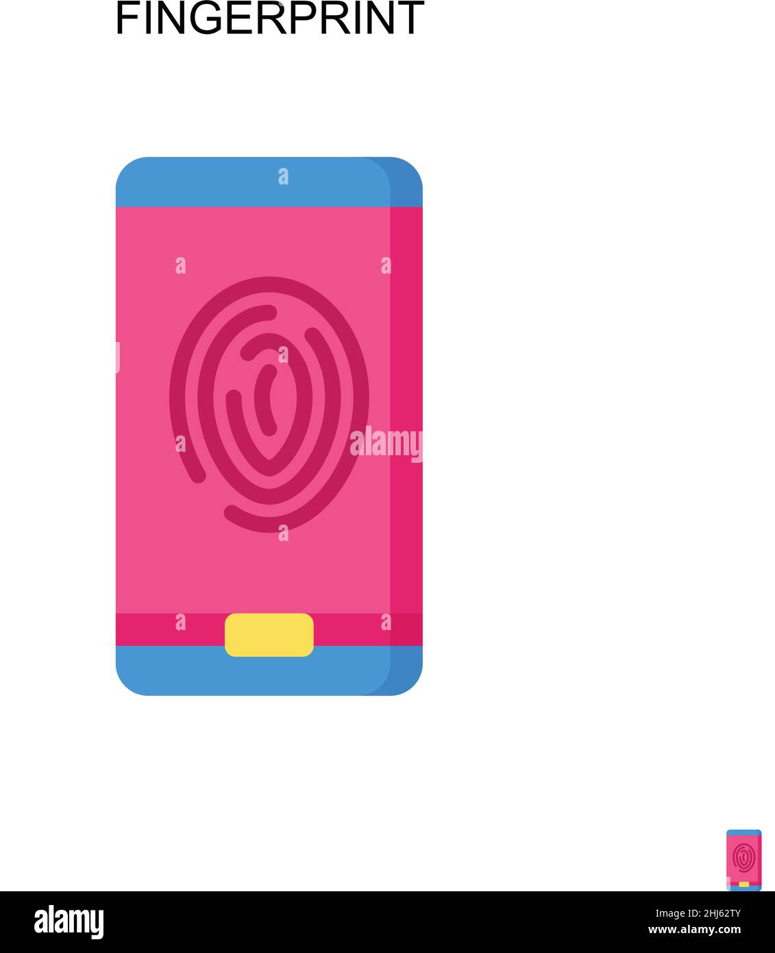 Fingerprint Simple vector icon. Illustration symbol design template for ...