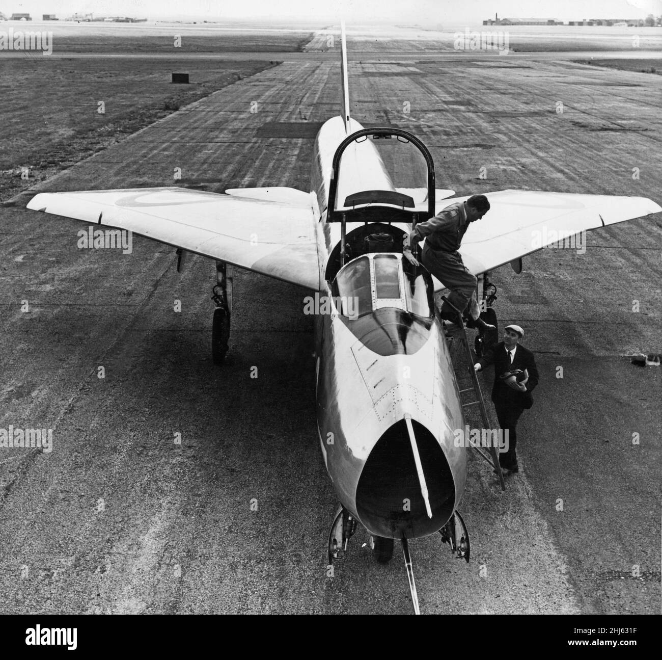 The English Electric Lightning P1 supersonic fighter aircraft of the ...
