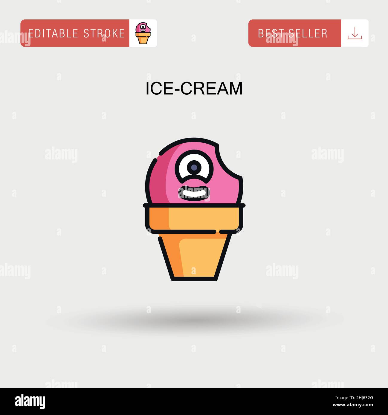 Ice-cream Simple vector icon Stock Vector Image & Art - Alamy