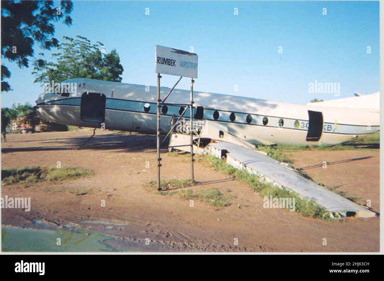 Sudan Rumbek aircraft beside airstrip 2004 Stock Photo - Alamy