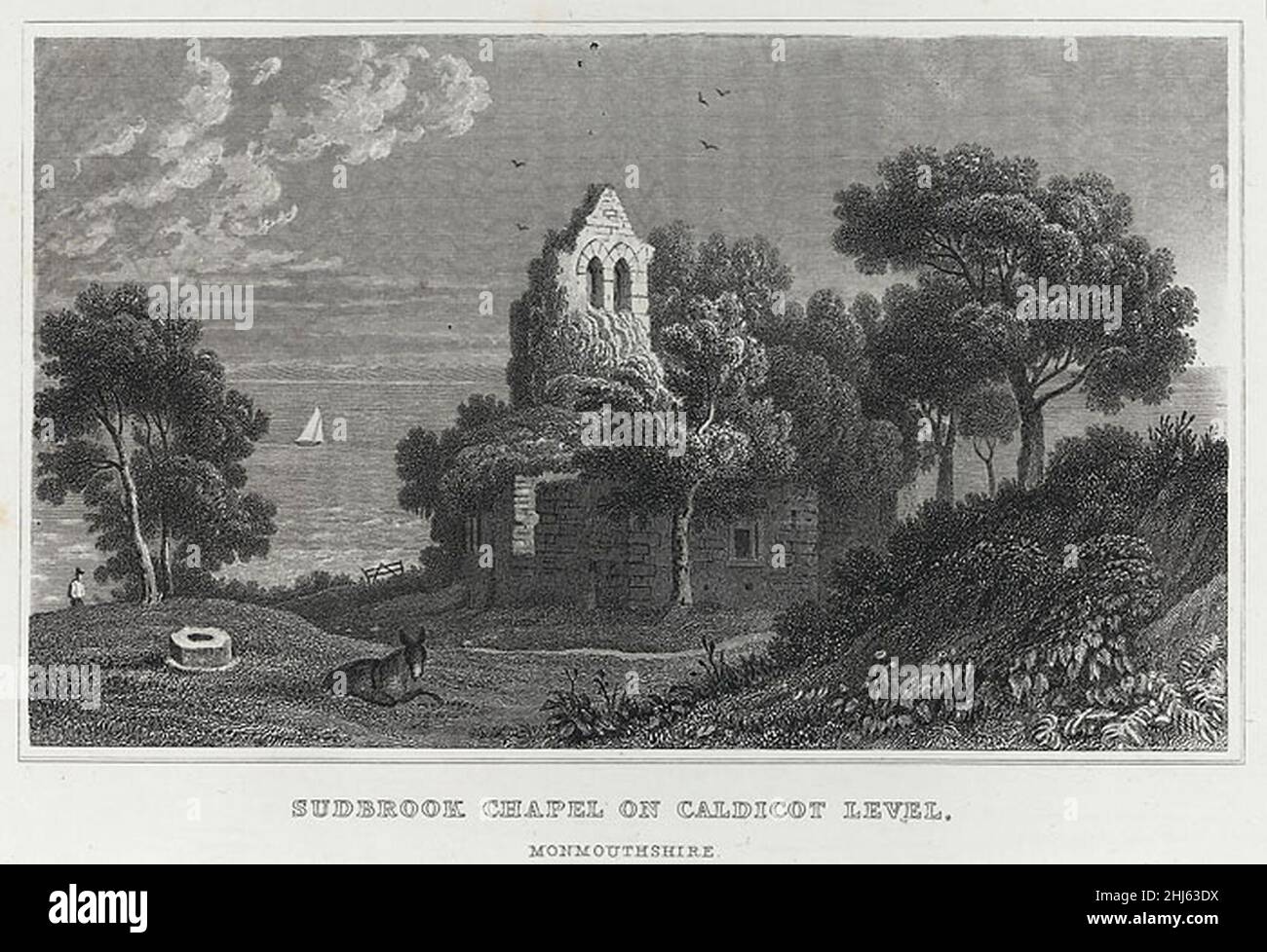 Sudbrook chapel on Caldicot Level, Monmouthshire Stock Photo - Alamy
