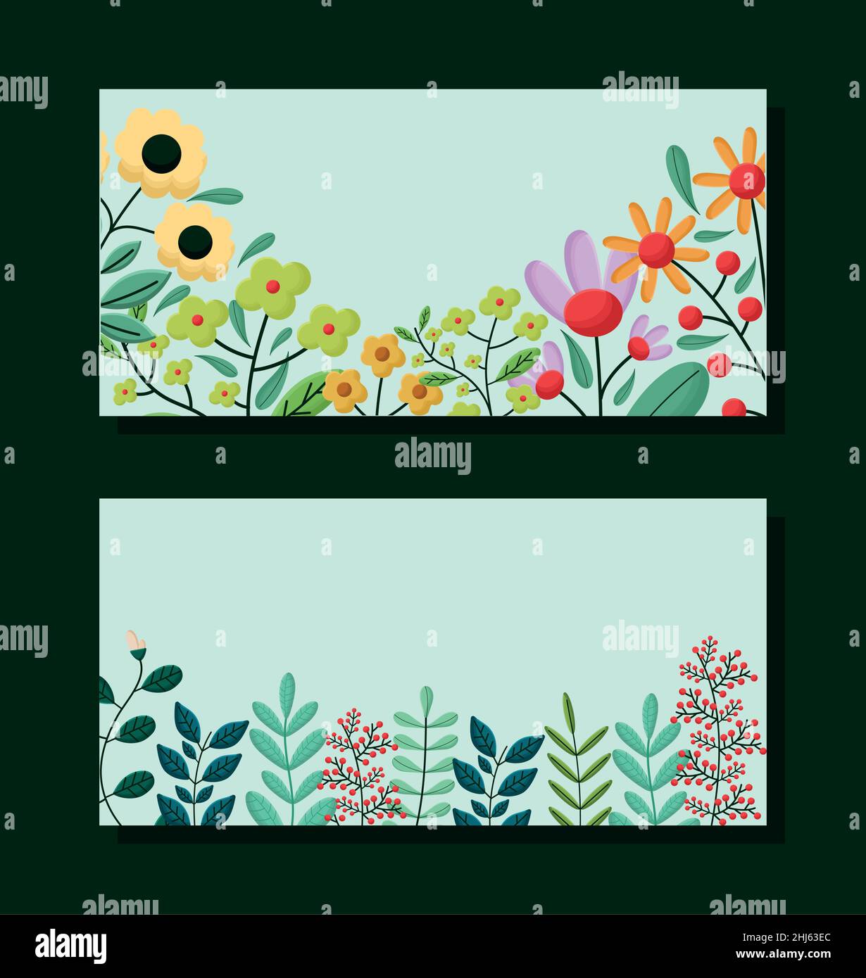 flowers frames design Stock Vector Image & Art - Alamy