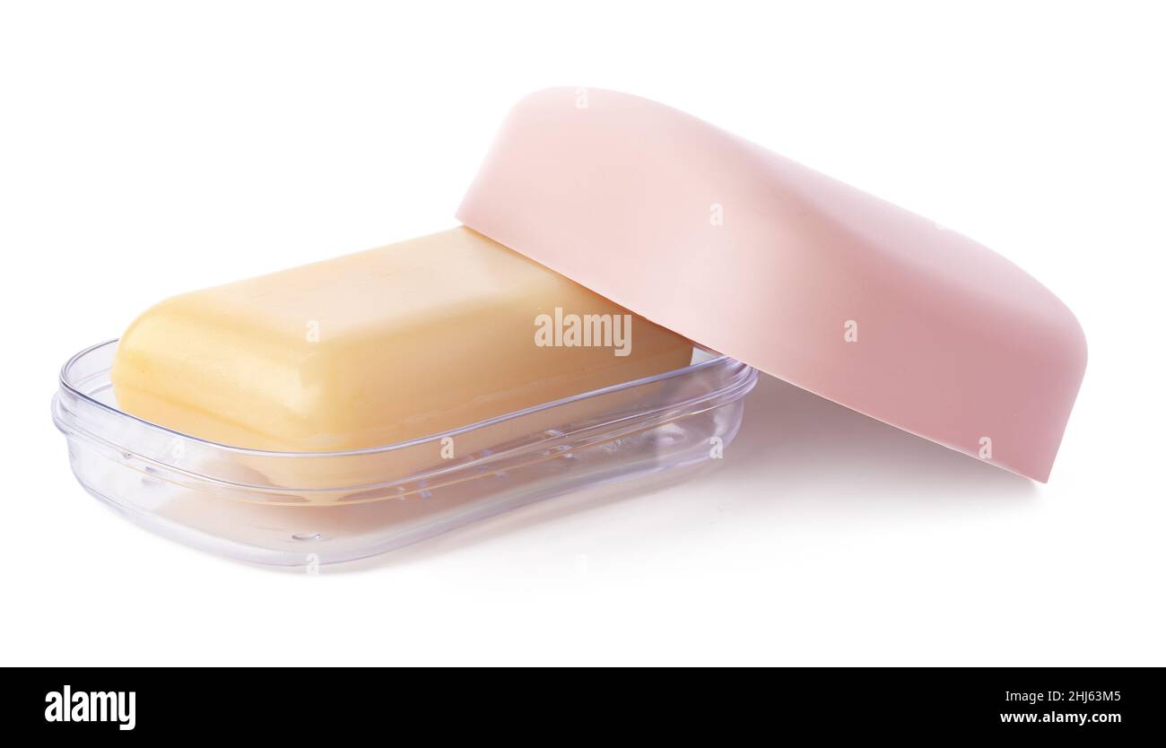 Soap and soap box isolated on a white background Stock Photo - Alamy