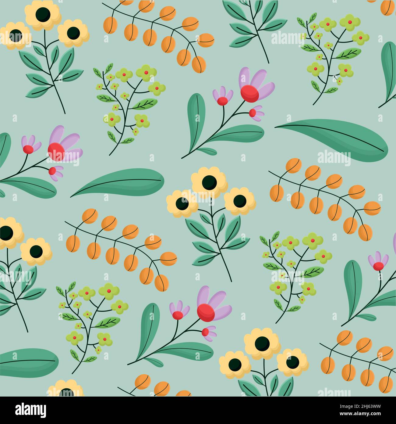 colored flowers wallpaper Stock Vector Image & Art - Alamy