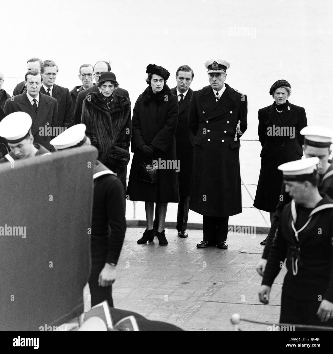 The funeral of Edwina Mountbatten, Countess Mountbatten of Burma aboard ...