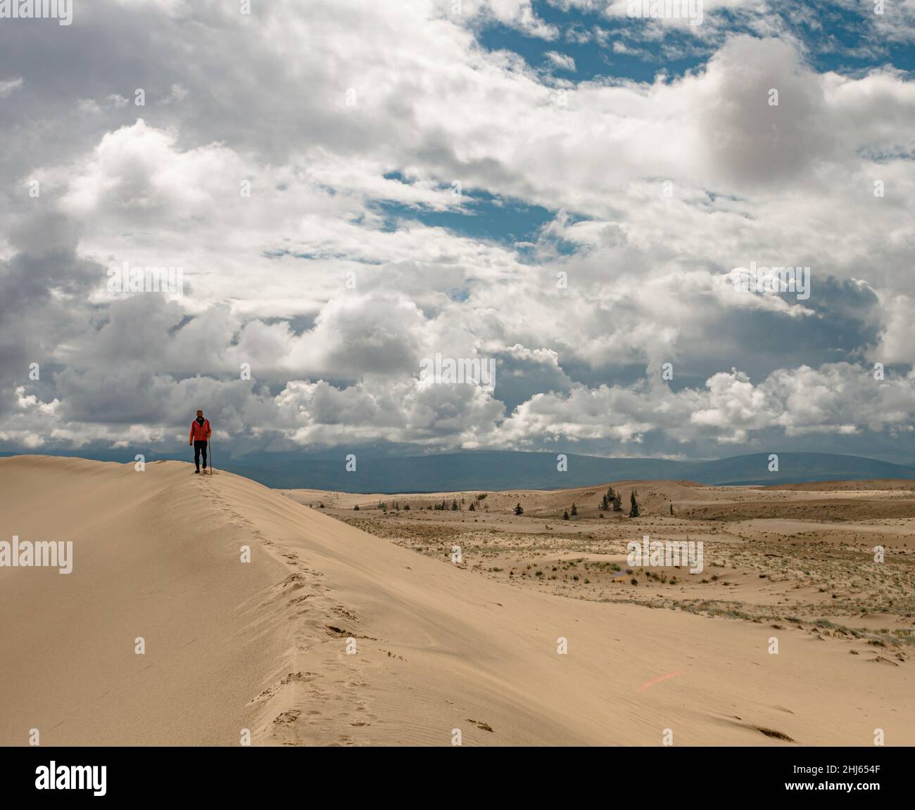 The landscape with Chara desert sands coloredKodar Russia Stock Photo ...