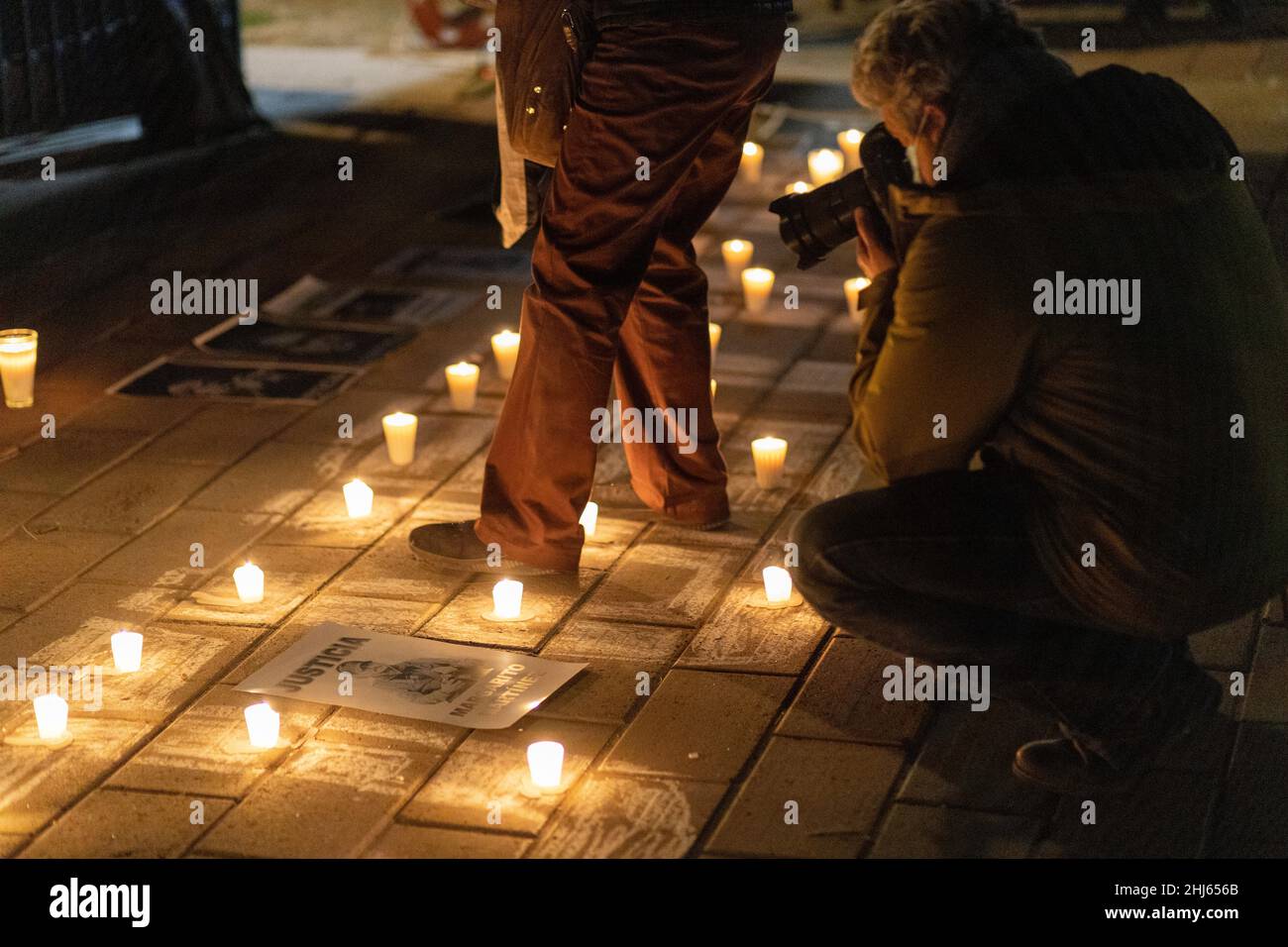 Juarez, Mexico. 25th Jan, 2022. Mexican journalists protest the murder ...