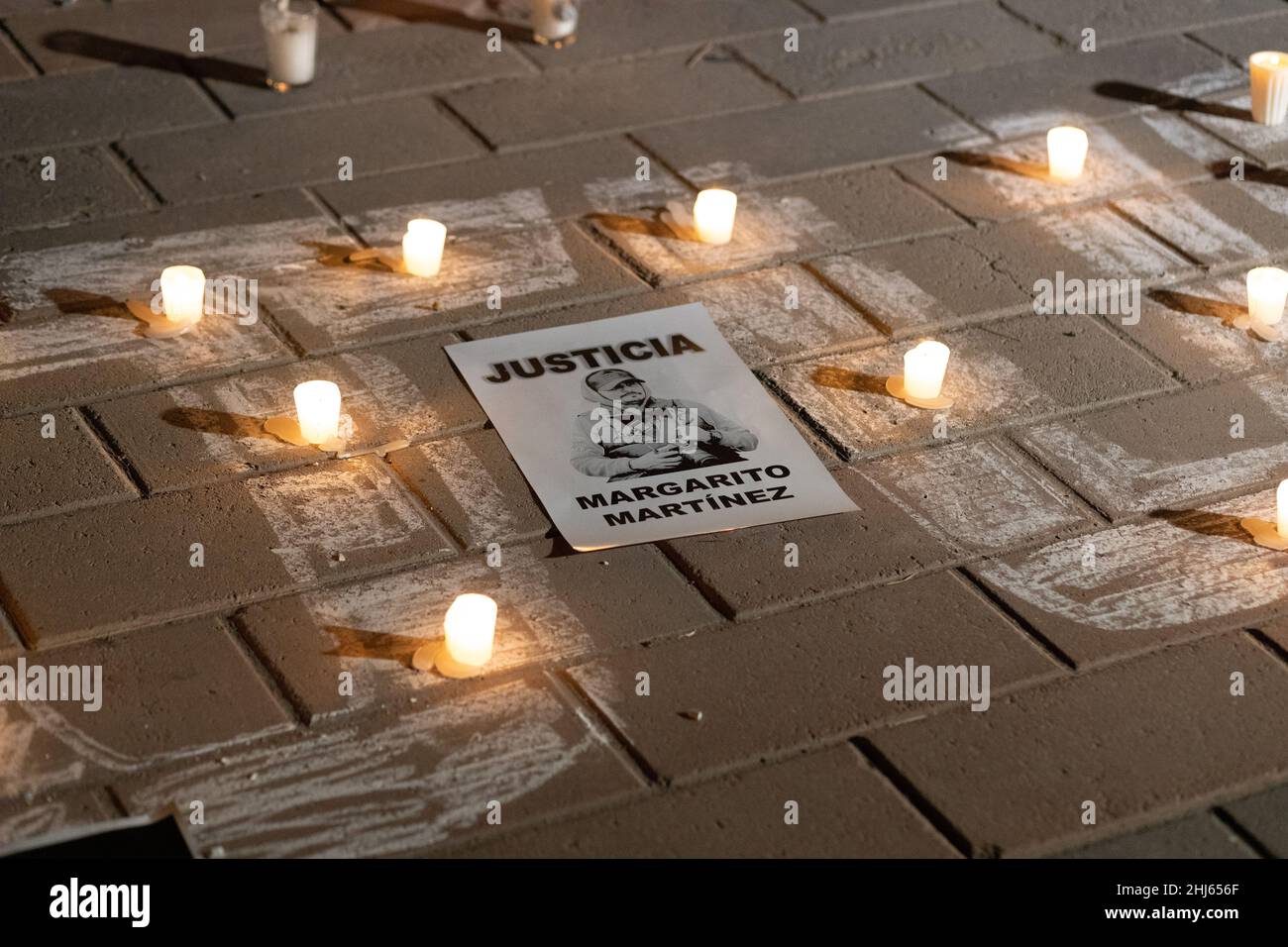 Juarez, Mexico. 25th Jan, 2022. Mexican journalists protest the murder ...