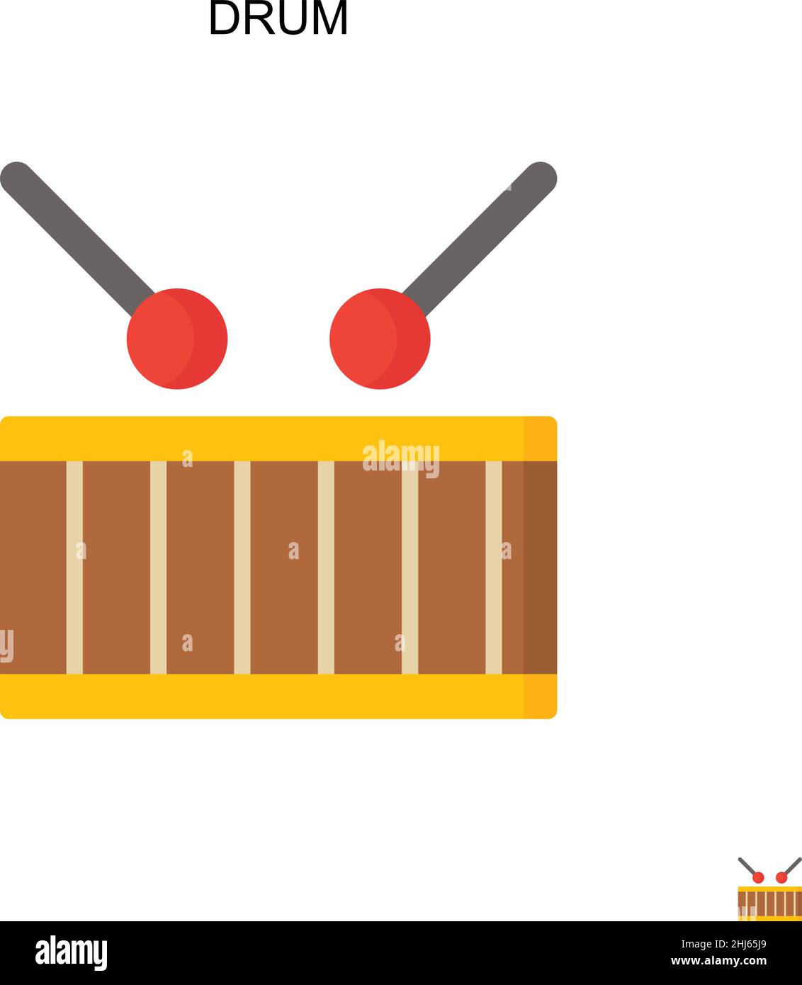 Drum Simple vector icon. Illustration symbol design template for web ...