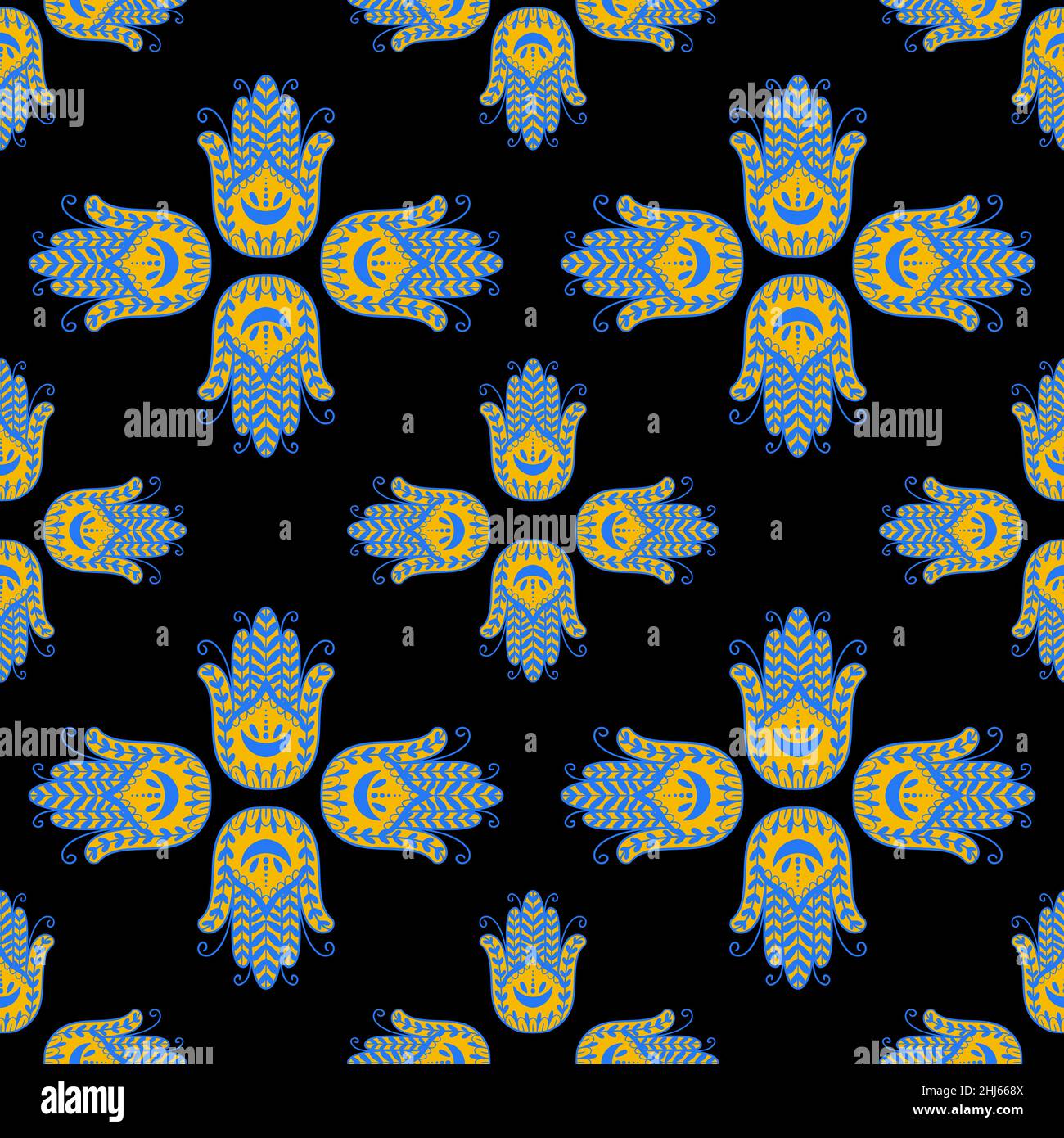 Mystic seamless pattern hamsa and evil eye symbol.Esoteric magic occult ...