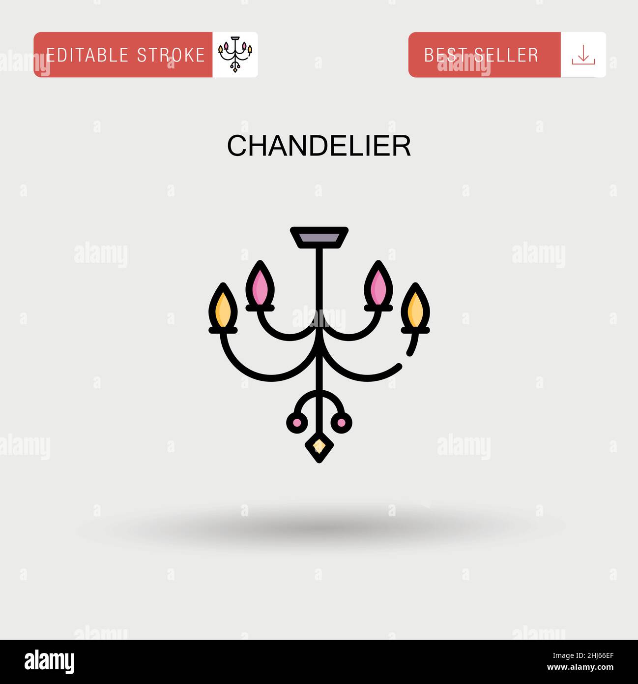 Chandelier Simple vector icon Stock Vector Image & Art - Alamy