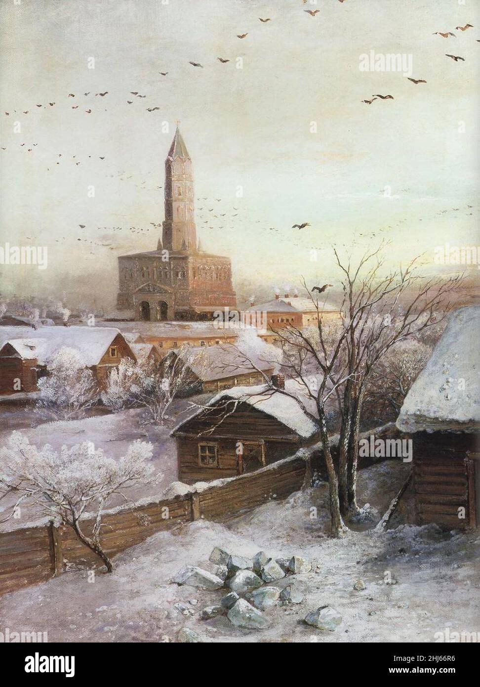 Sukharev Tower in Moscow (Savrasov, 1872 Stock Photo - Alamy