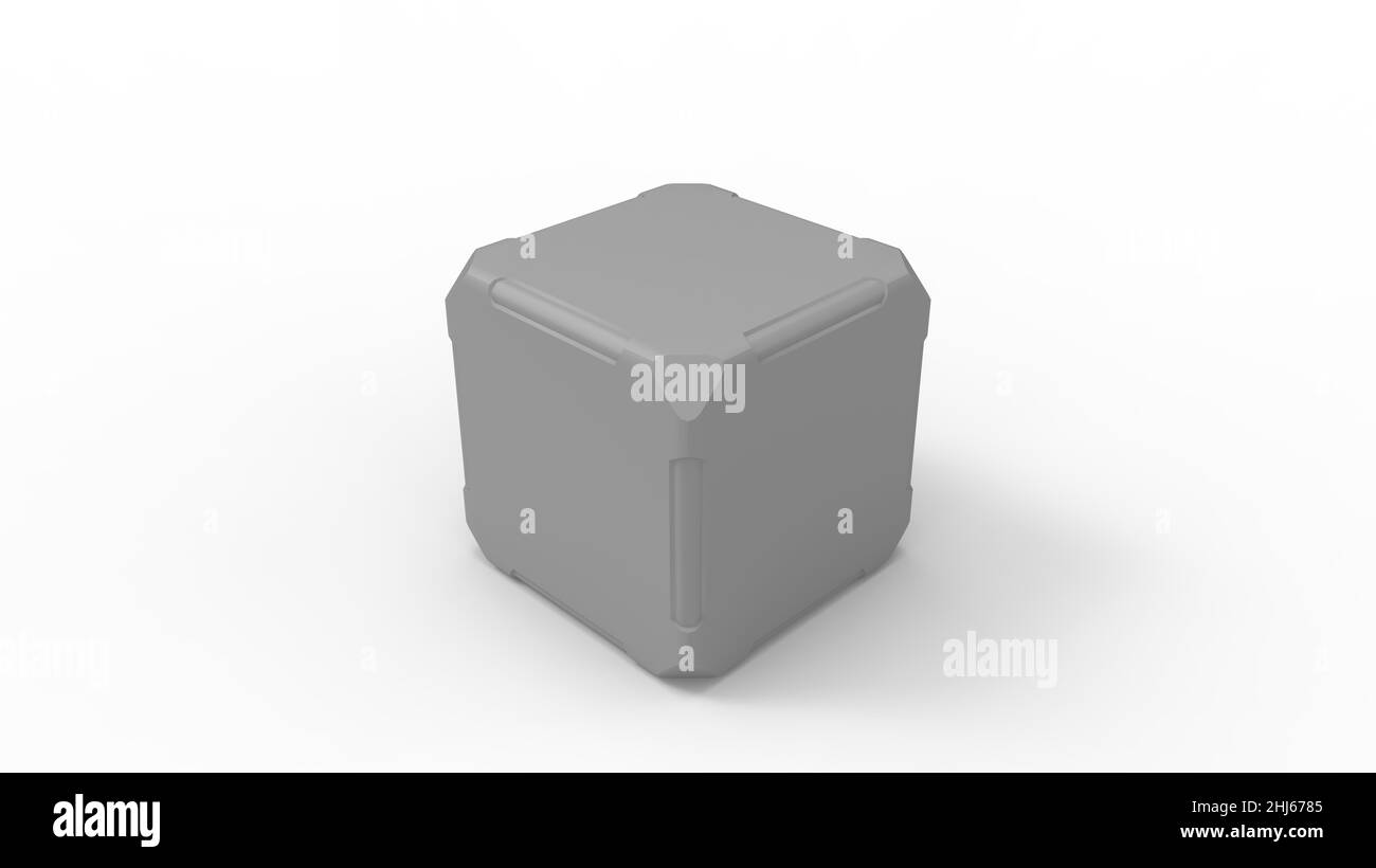 3D rendering of a small loot box pachaging blank empty template ...