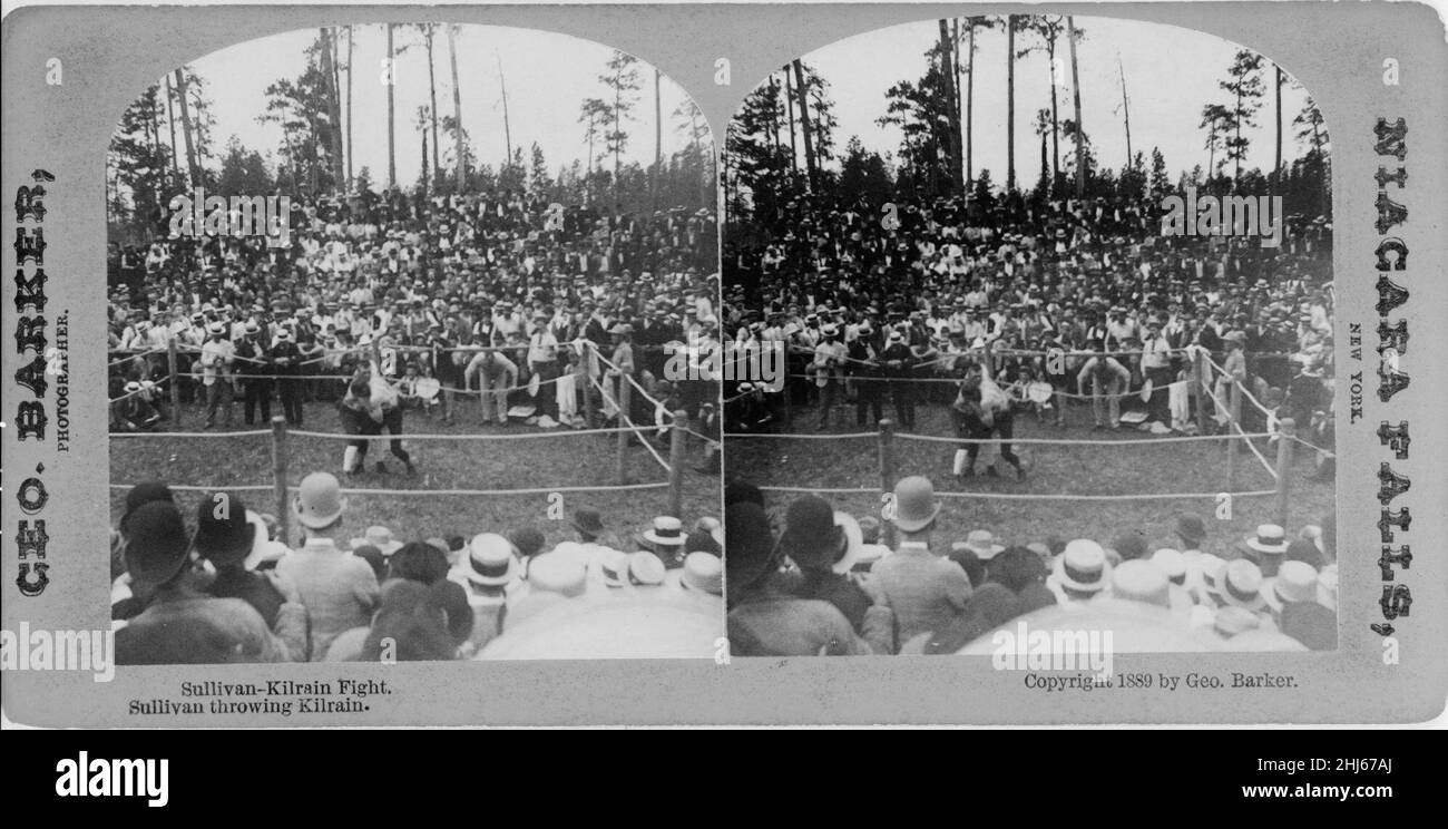 Sullivan - Kilrain stereocard 2 Stock Photo - Alamy