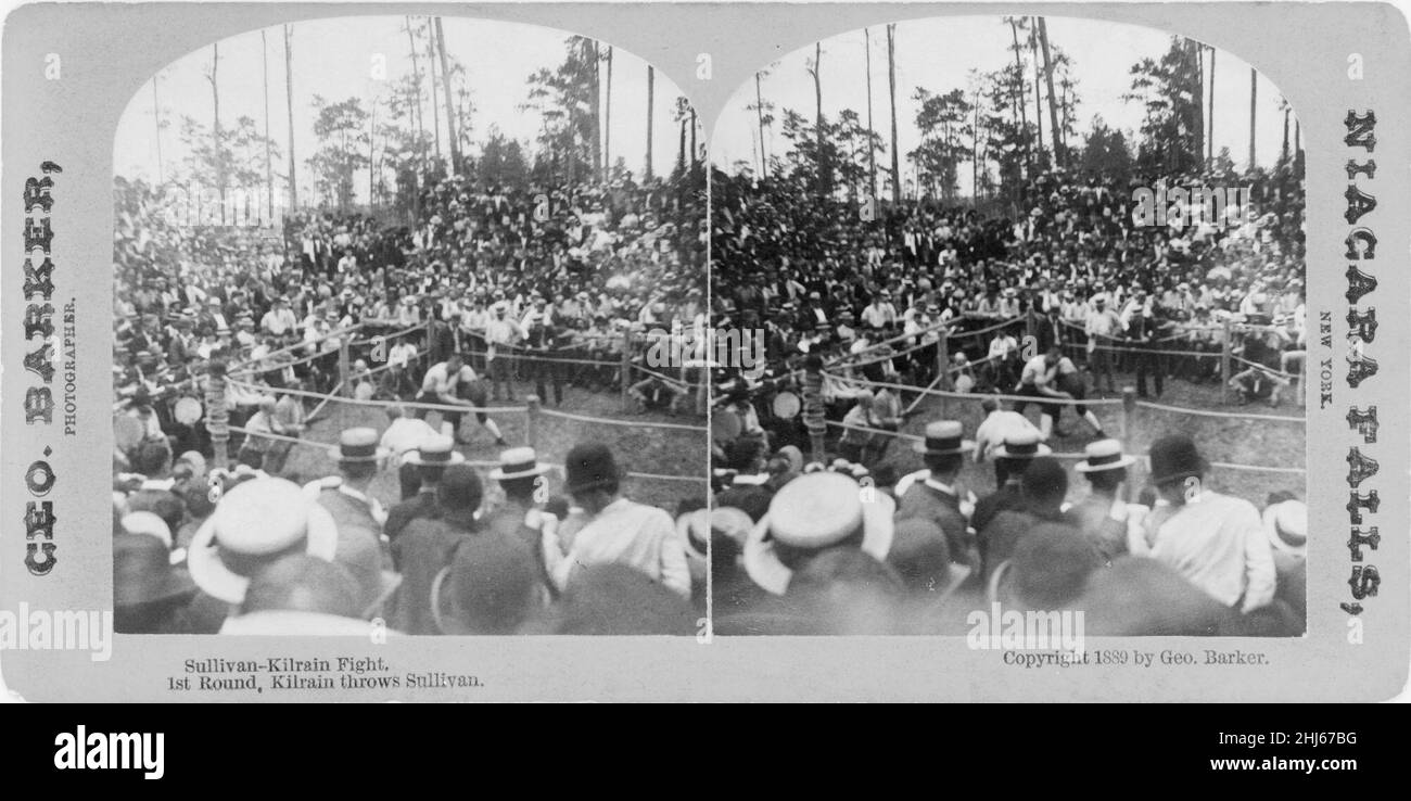 Sullivan - Kilrain stereocard 1 Stock Photo - Alamy