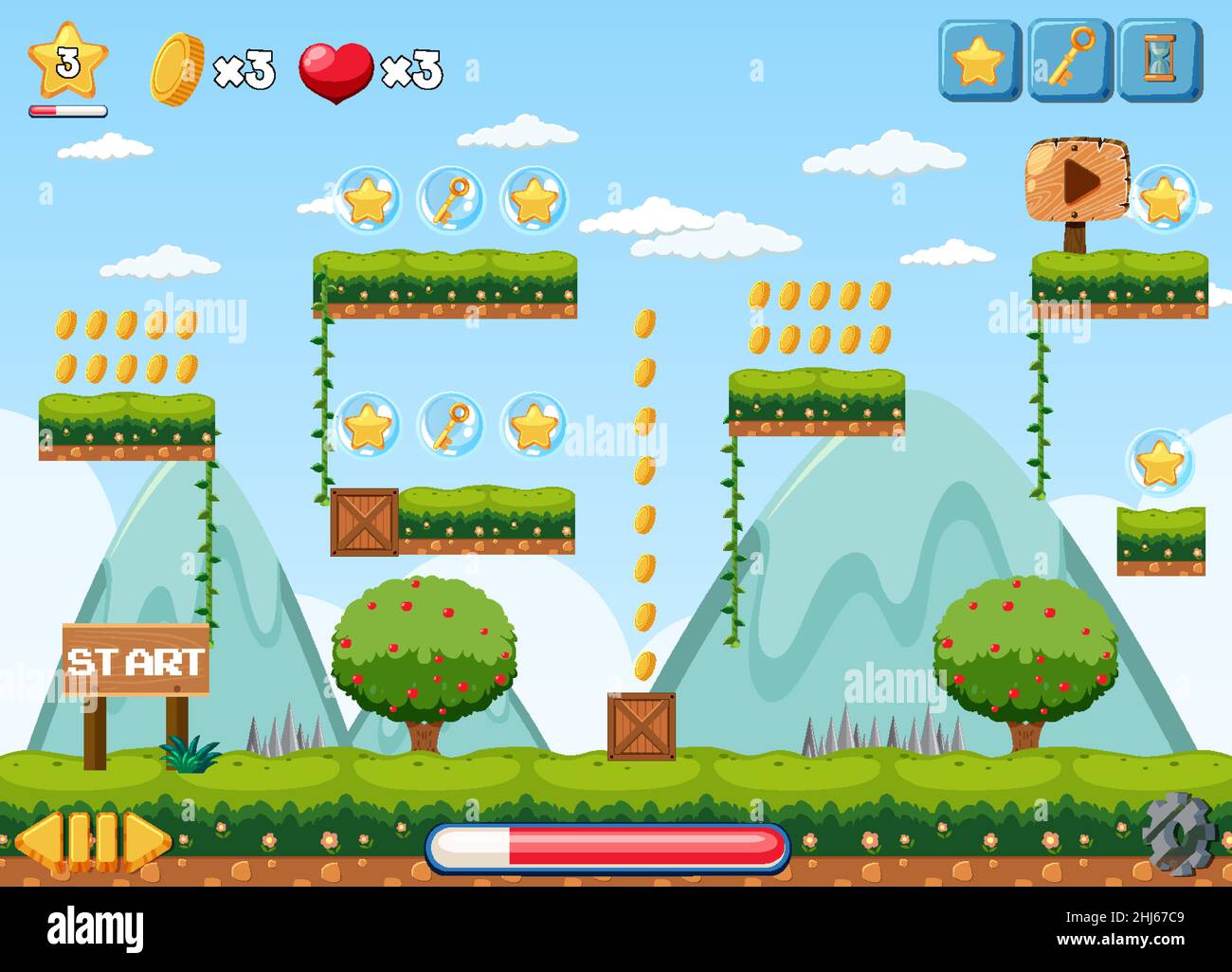 A game template nature scene illustration Stock Vector Image & Art - Alamy