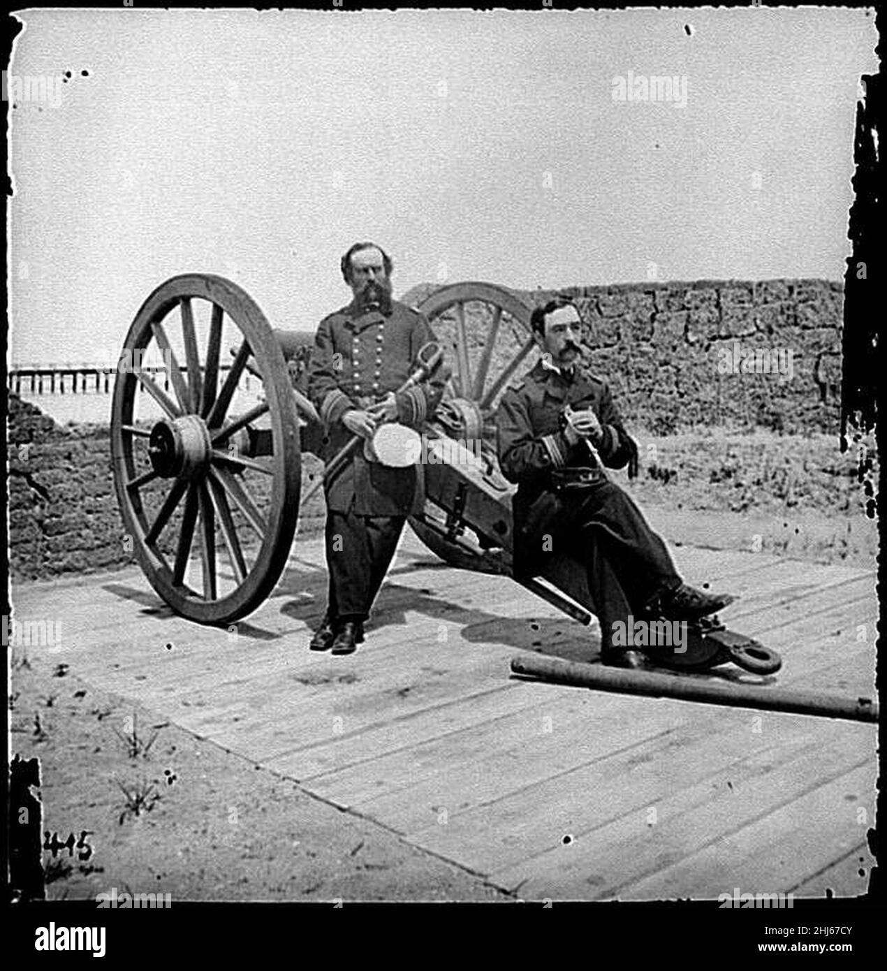 Sullivan's Island, S.C. Lt. Comdr. Edward Barrett and Lt. Cornelius N ...