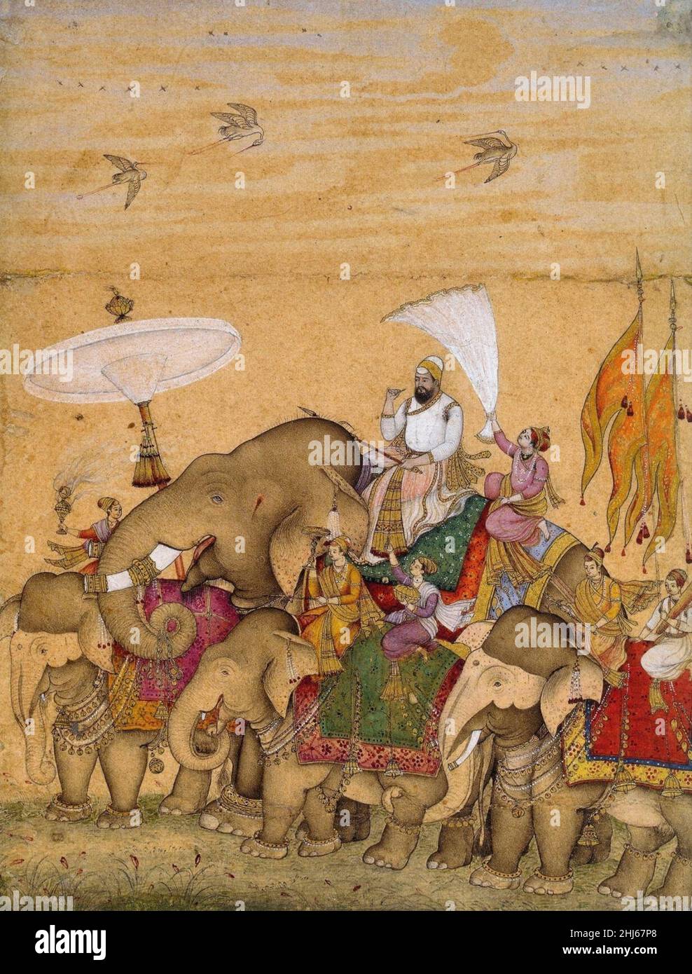 Sultan Ibrahim ‘Adil Shah II in Procession; painting by the school of ...
