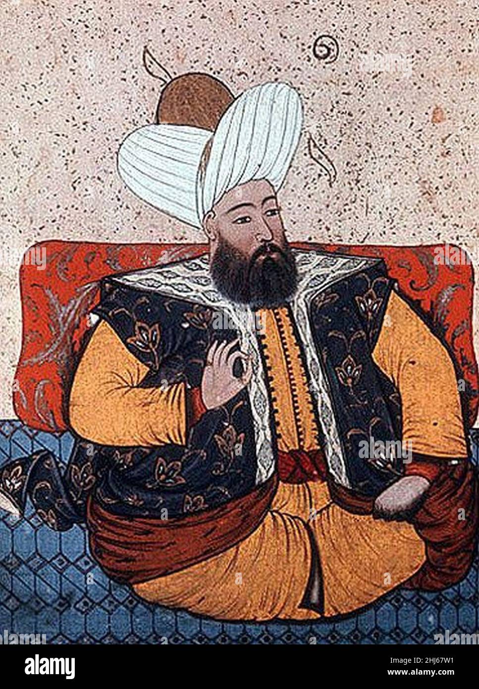 Sultan Murad II, portrait from 19th century manuscript Stock Photo - Alamy