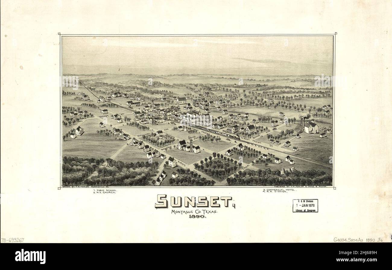 Sunset, Montague Co., Texas, 1890 Stock Photo - Alamy