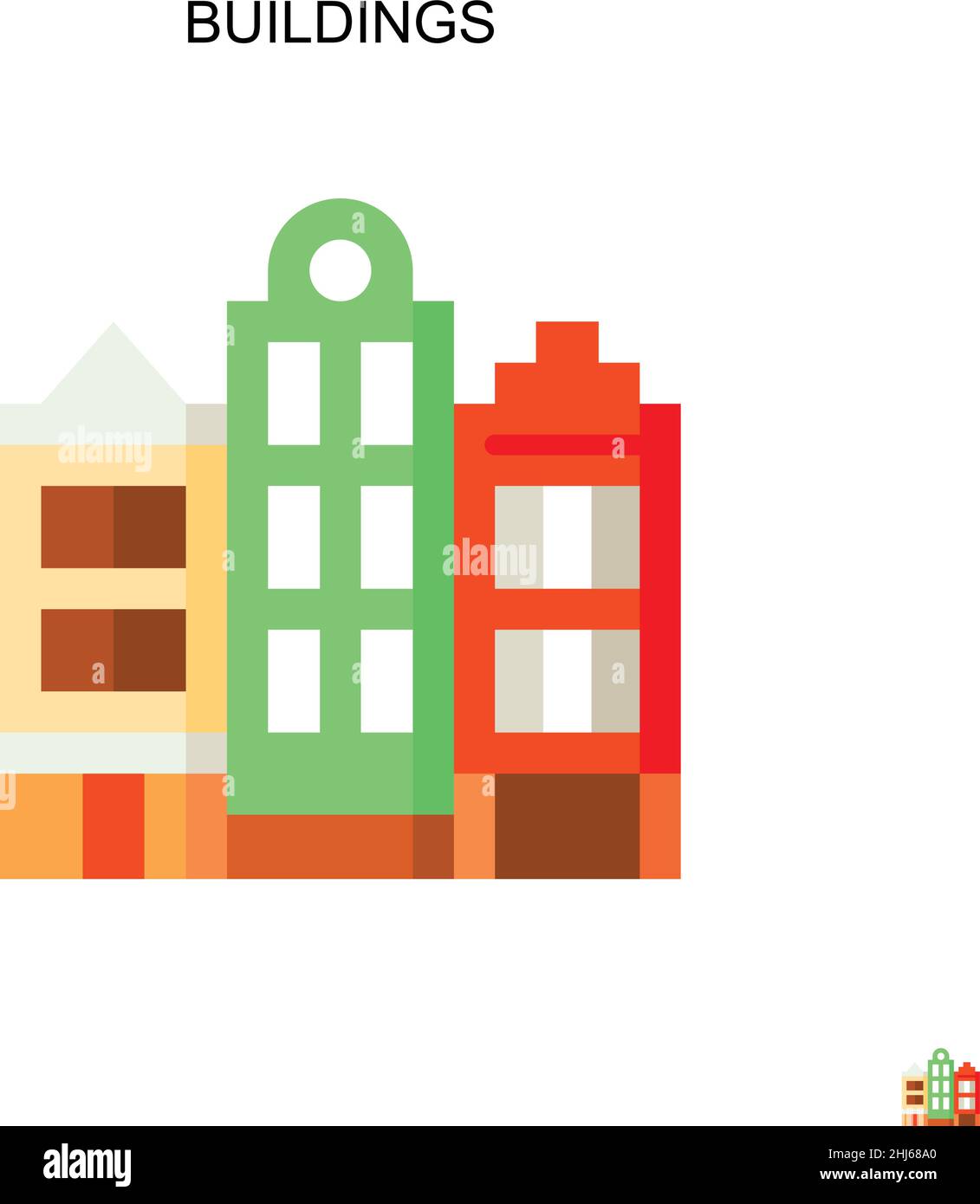 Buildings Simple vector icon. Illustration symbol design template for ...