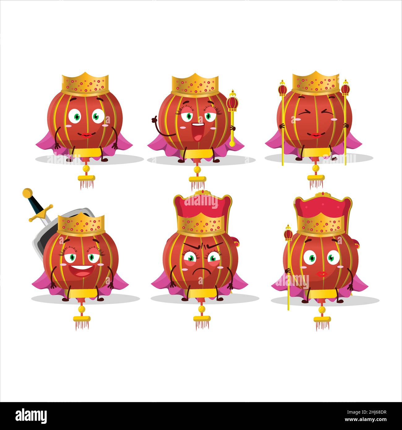 Queen and her magic clothes cartoon of red chinese lamp wearing tiara ...