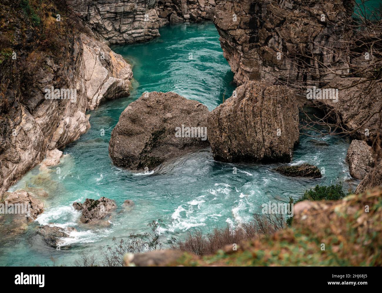 River Moraca, canyon Platije. Beautiful Canyon of Moraca river in ...
