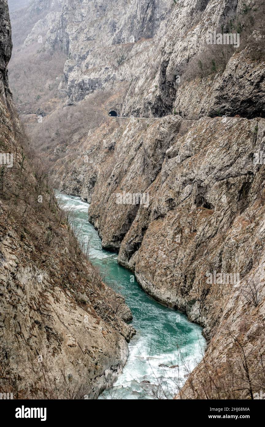 River Moraca, canyon Platije. Beautiful Canyon of Moraca river in ...