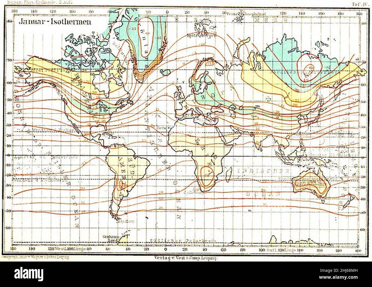 Supan JanuarIsothermen 1896 resized Stock Photo - Alamy