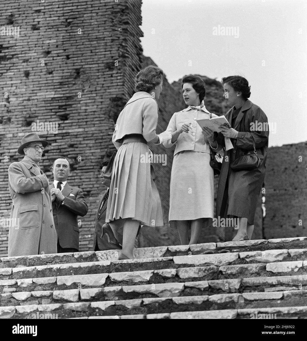 Princess Margaret visits Ostia Antica, Rome. 22nd April 1959 Stock ...
