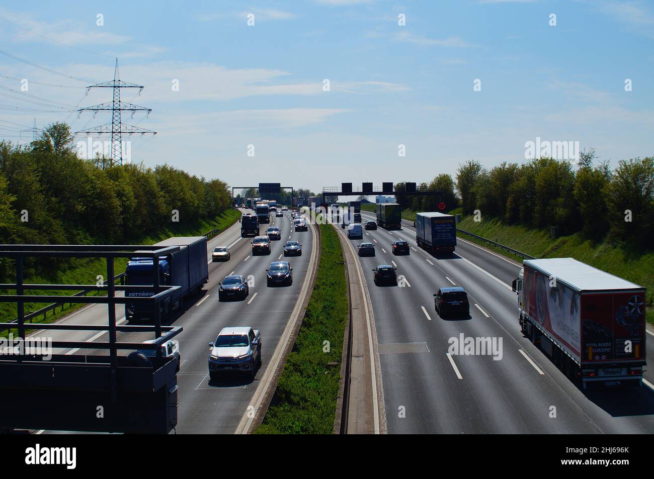 German motorway A5 in spring north of Frankfurt Stock Photo - Alamy