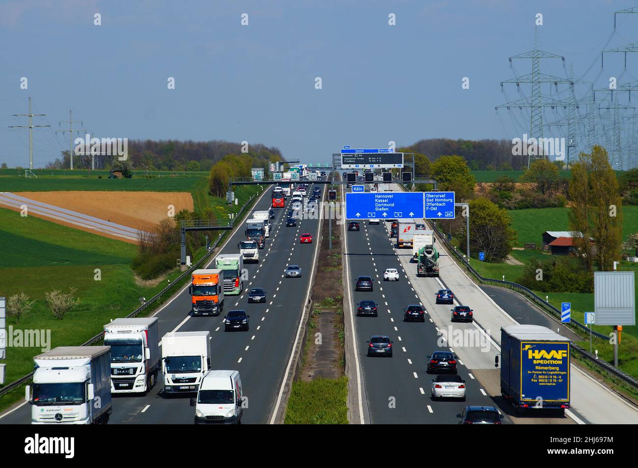 German motorway A5 in spring north of Frankfurt Stock Photo - Alamy