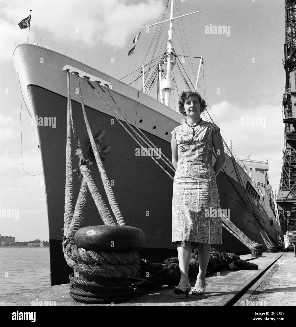 Politician Shirley Williams at Southampton Docks. 14th September 1959 ...