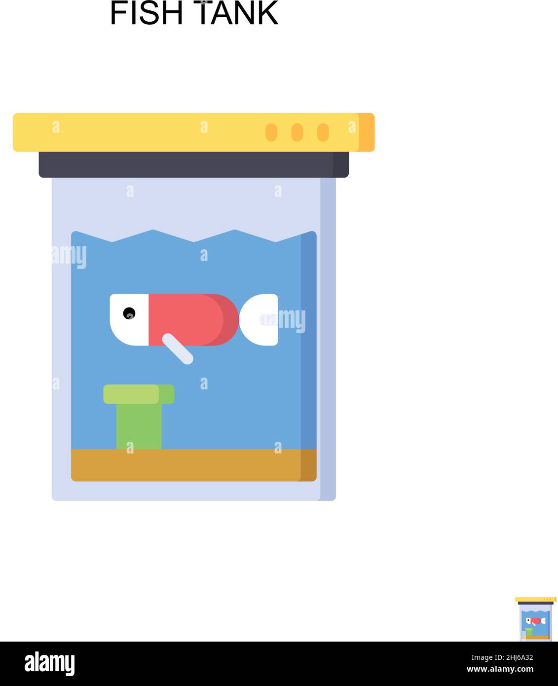 Fish tank Simple vector icon. Illustration symbol design template for ...