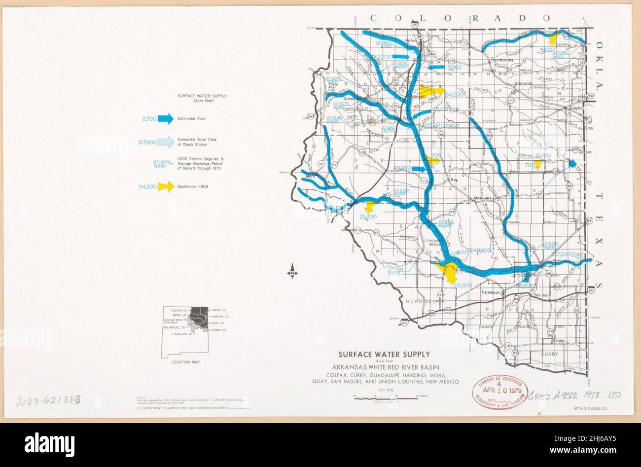 Surface water supply, acre feet, Arkansas-White-Red River basin ...