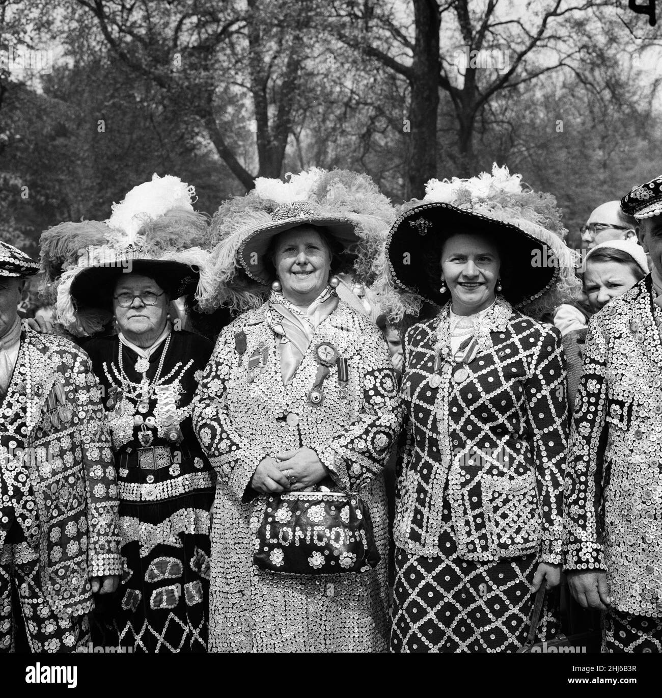 Pearly Queens attend the Easter parade in Rotten Row in Hyde Park ...