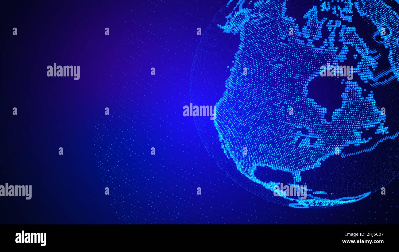 Earch globe, world map point, line, composition representing global ...