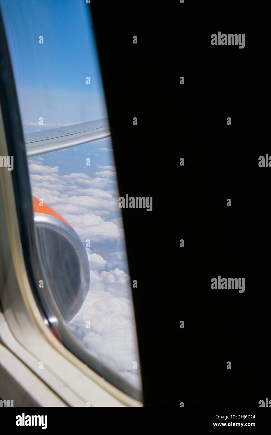Airplane flight. View from the window of the plane. Airplane, Aircraft ...