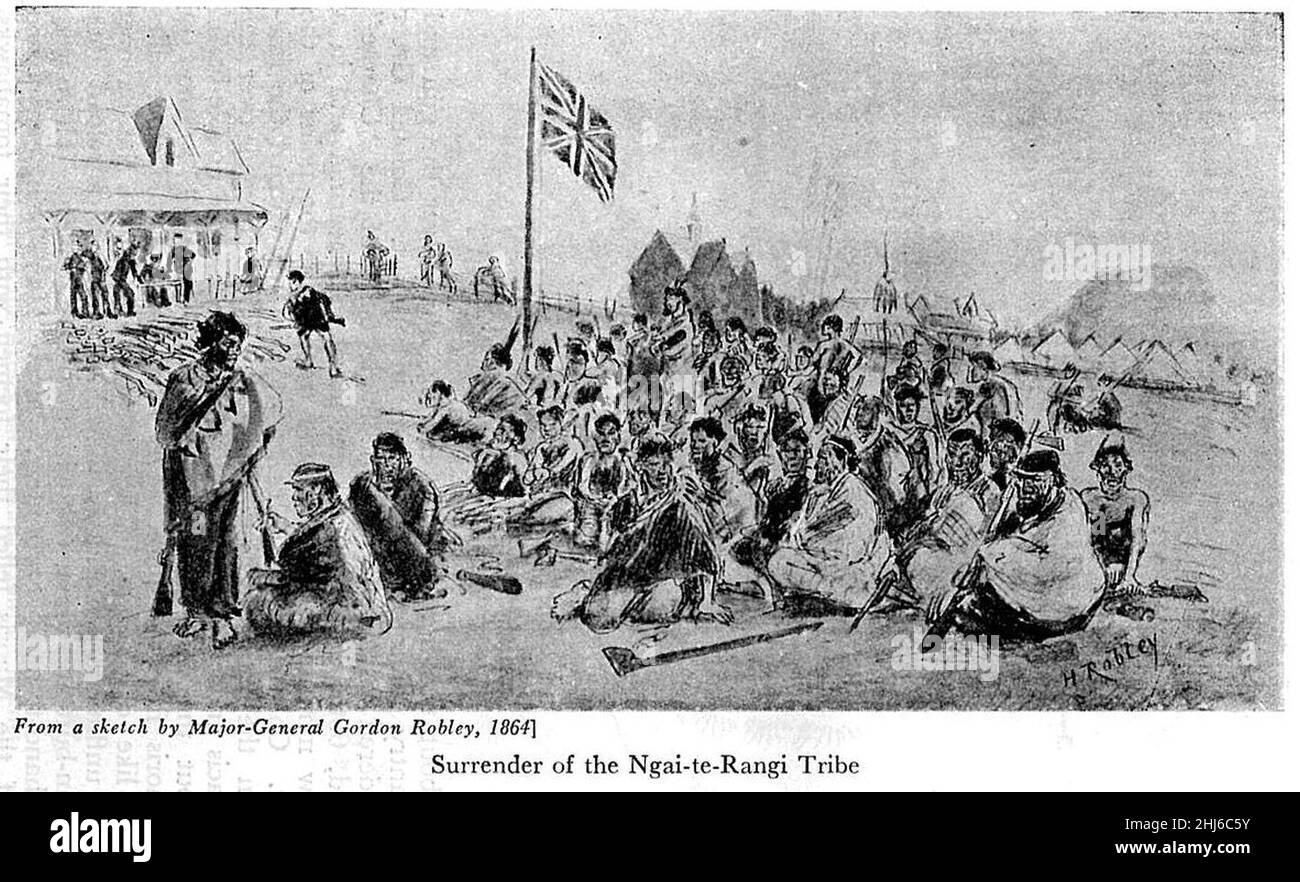 Surrender of the ngai te rangi tribe Stock Photo - Alamy