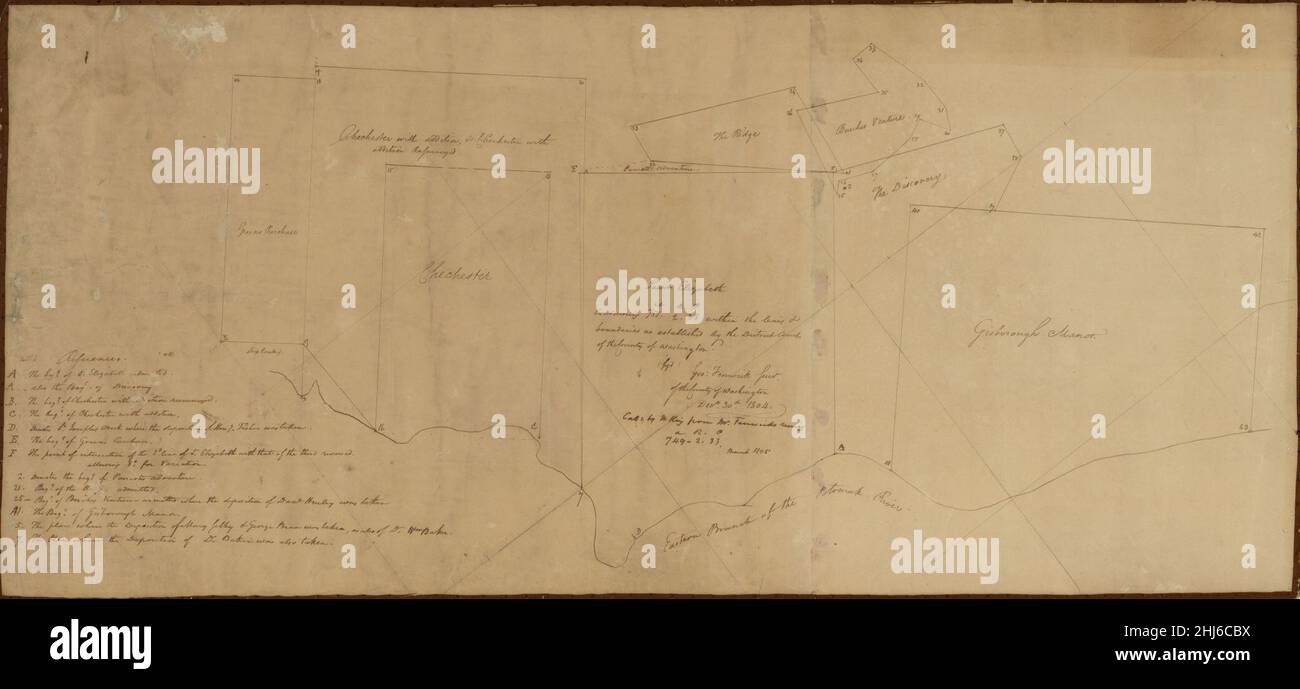Survey map of land tracts in Washington D.C. along the Anacostia River ...