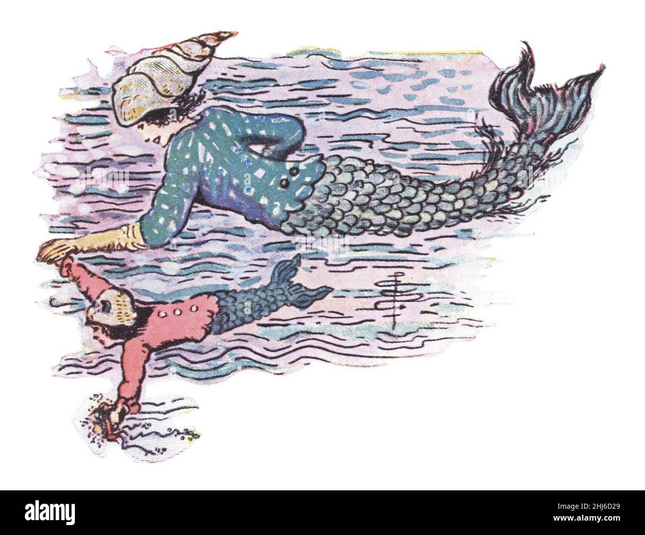 Susan and the Mermaid - Mer-lady taking a girl to a party (corrected ...