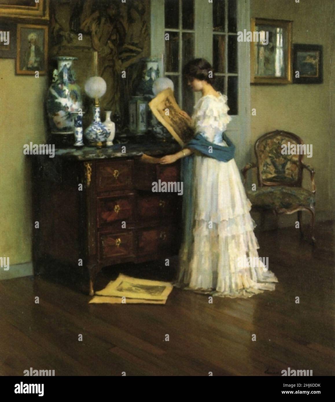 Susan Watkins (1875-1913), Woman in a French Interior (1908 Stock Photo ...