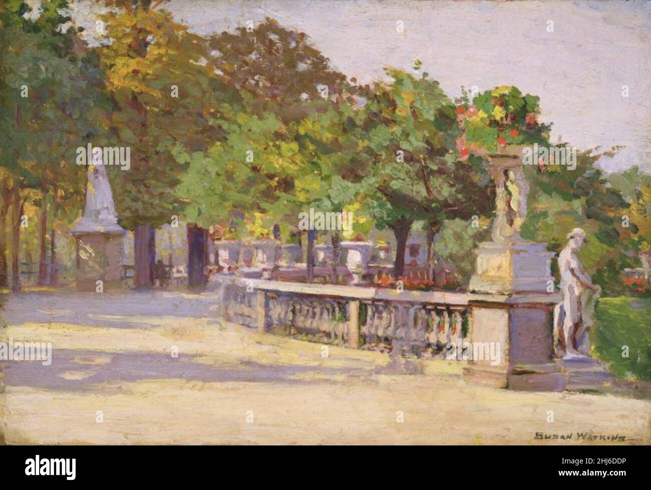 Susan Watkins View of the Jardin du Luxembourg oil on board ca 1908 ...