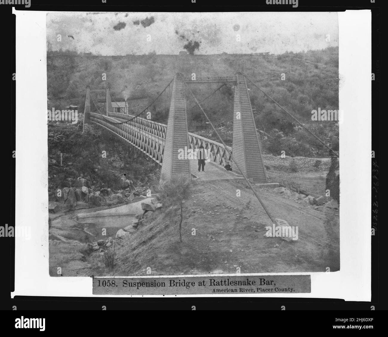 Suspension Bridge at Rattlesnake Bar, American River, Placer County ...