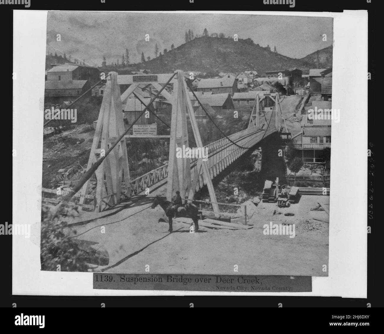 Suspension Bridge over Deer Creek, Nevada City, Nevada County Stock ...