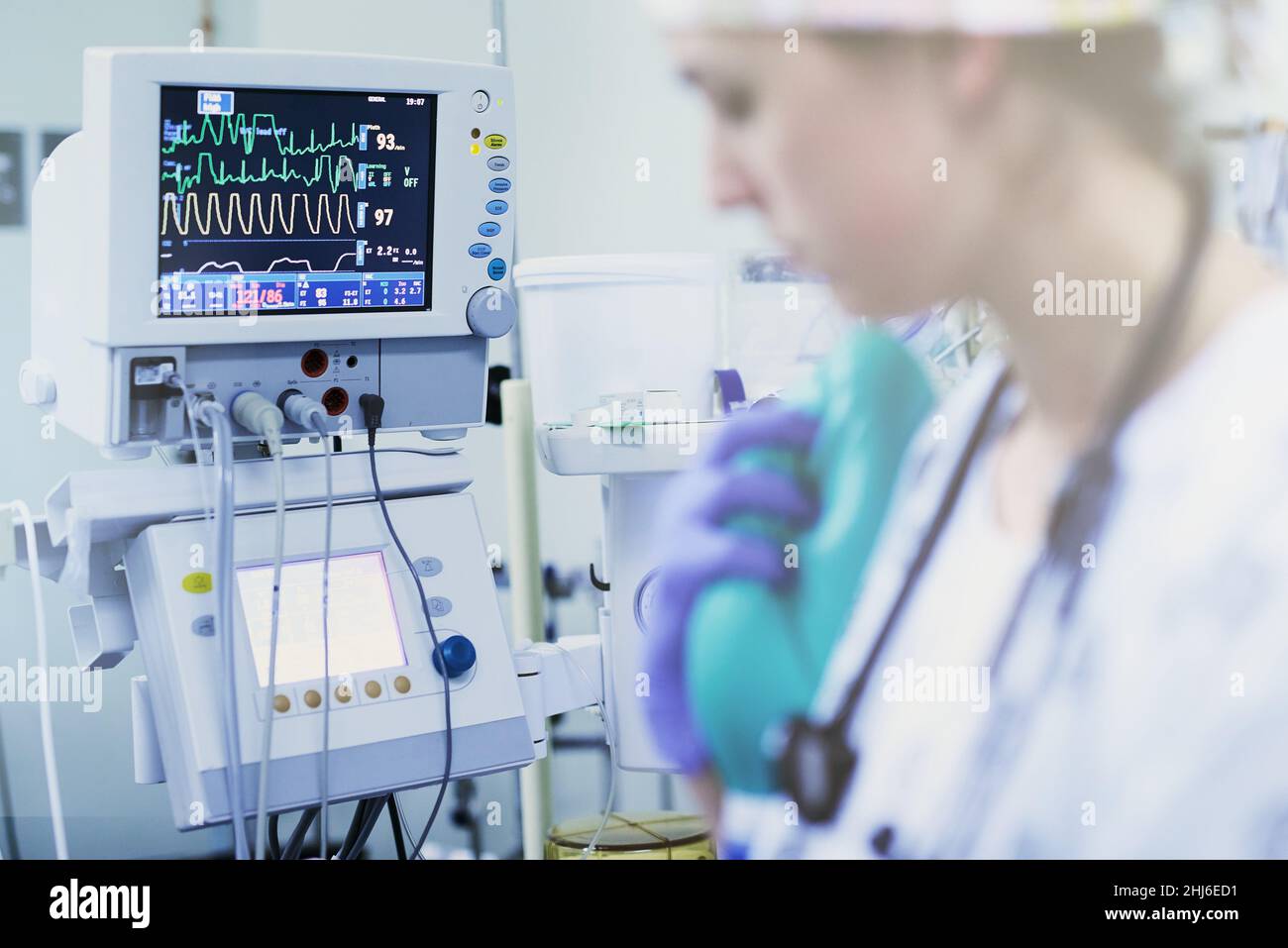Woman looking health monitoring hi-res stock photography and images - Alamy